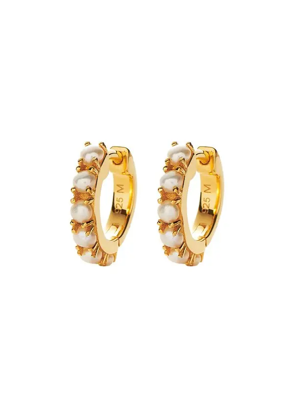 MISSOMA Gemstone 18ct Recycled Vermeil Hoop Earrings - Gold