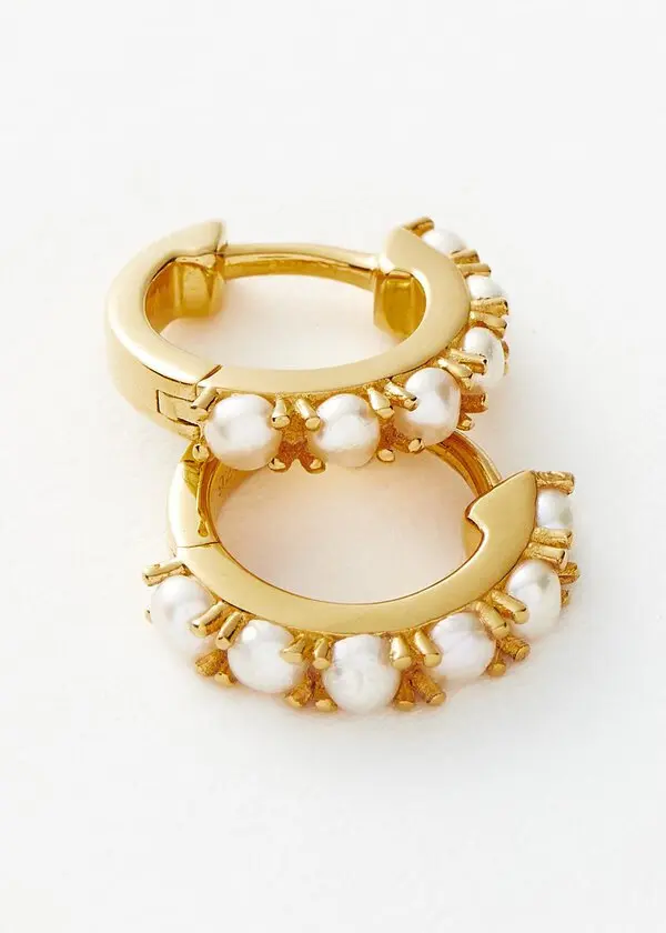 MISSOMA Gemstone 18ct Recycled Vermeil Hoop Earrings
