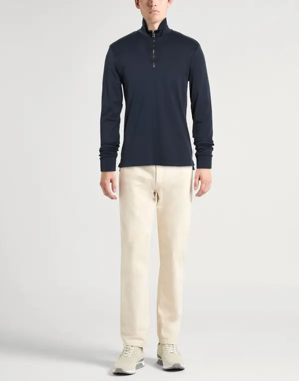 Crossley Long Sleeve Cotton Jersey Half-zip T-shirt
