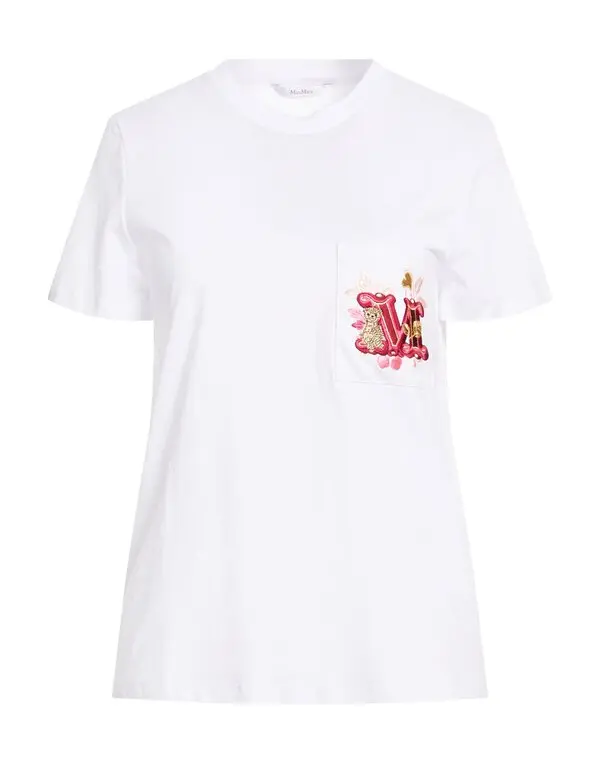 Max Mara T-shirt With Appliqués - White