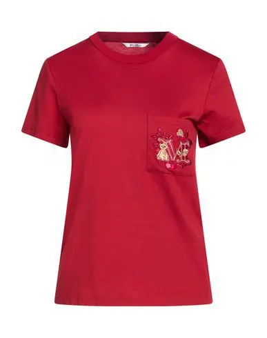 Max Mara Cotton Jersey T-shirt With Embellishments - Red