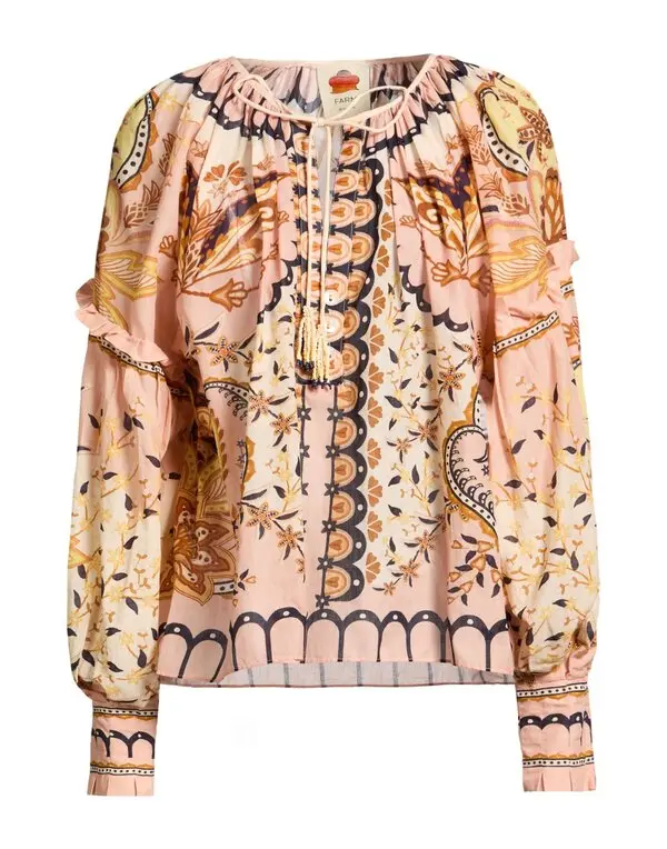 Farm Rio Cotton Floral-print Blouse