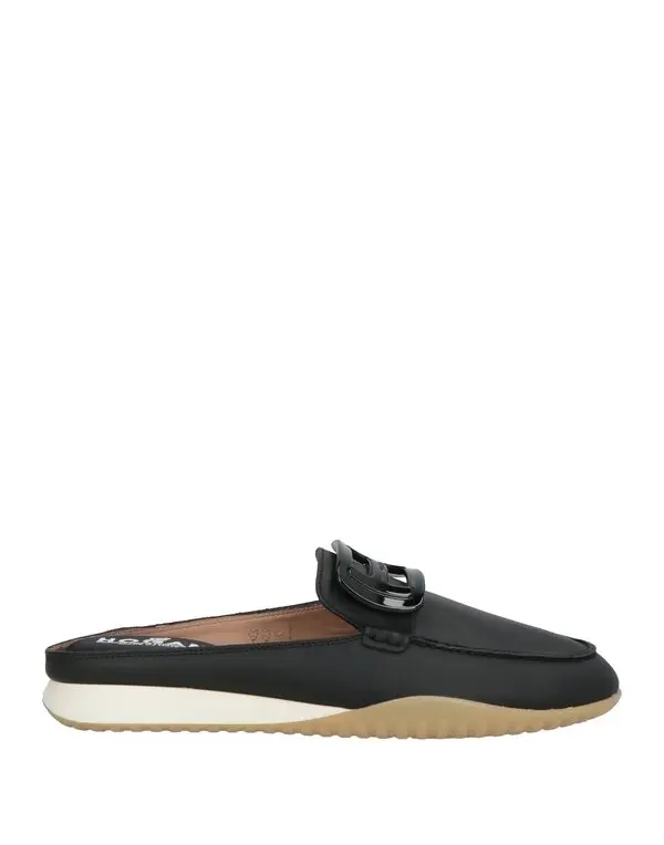 Hogan Leather Mules With Appliqués