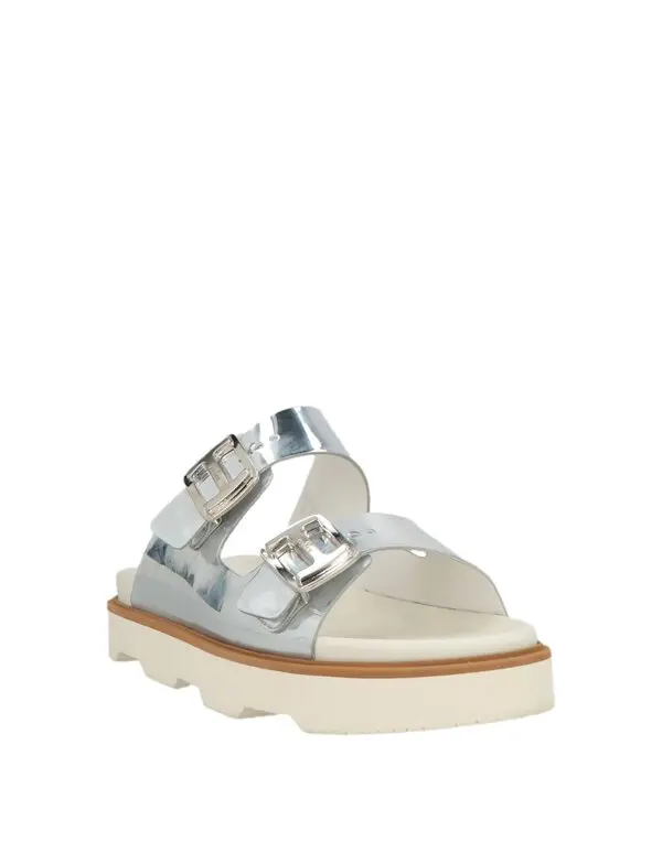 Hogan Leather Sandals - Silver