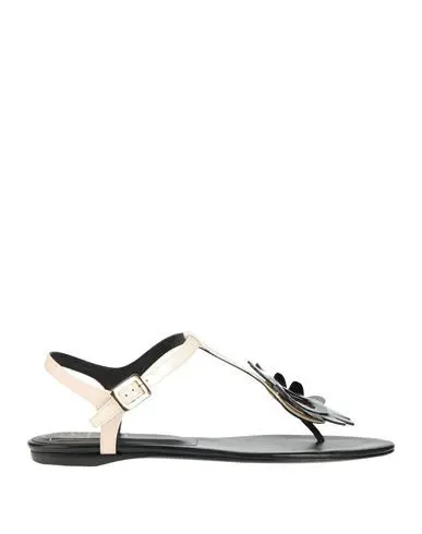 ROGER VIVIER Ivory Leather Thong Sandals - White