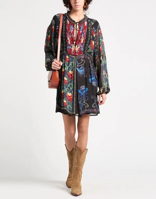 Farm Rio Mini Floral-print Crepe Dress