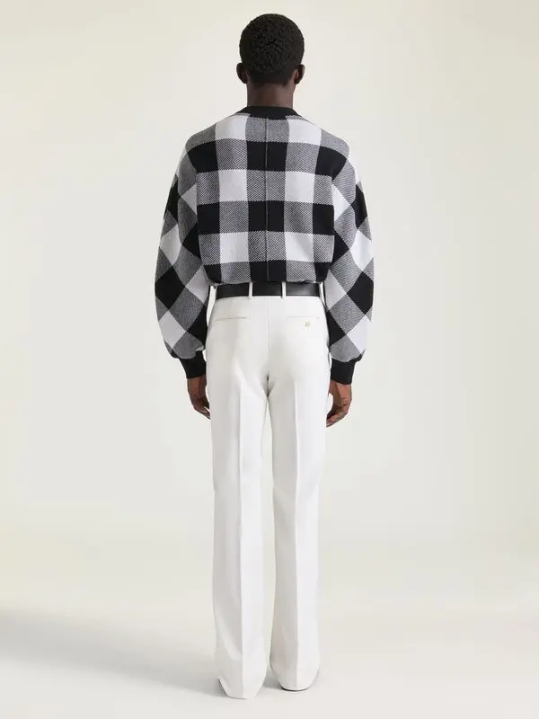 Givenchy Checked Wool Sweater Embroidered With Paris Signature