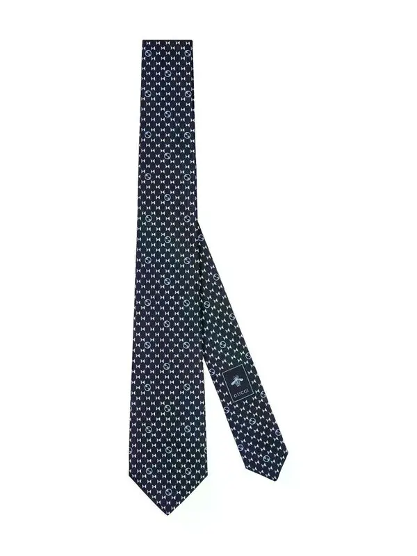 Gucci Geometric Logo Neck Tie - Blue