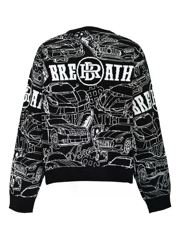 BREATH Car Pattern Sweater - Black