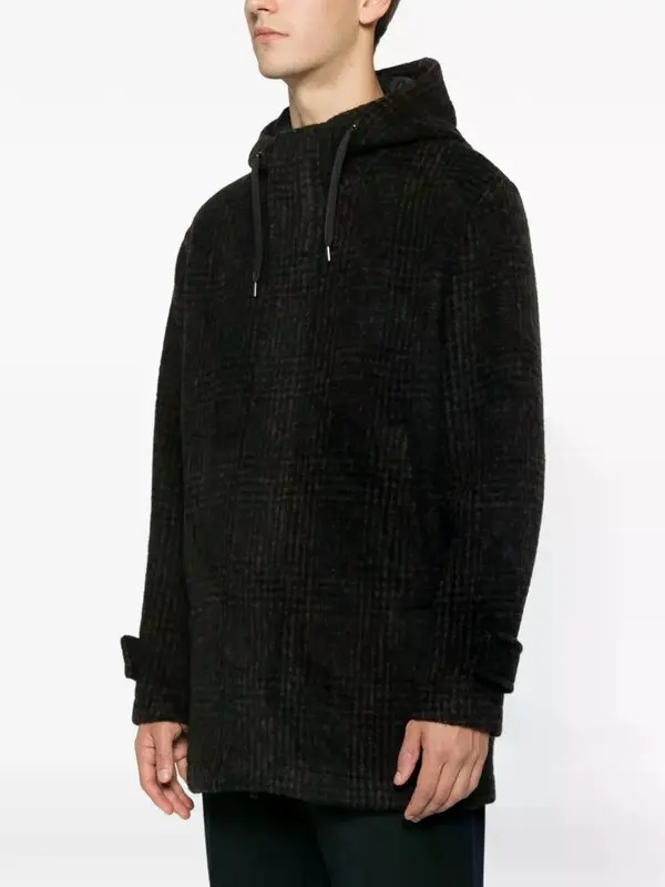 Herno Checked Hooded Coat