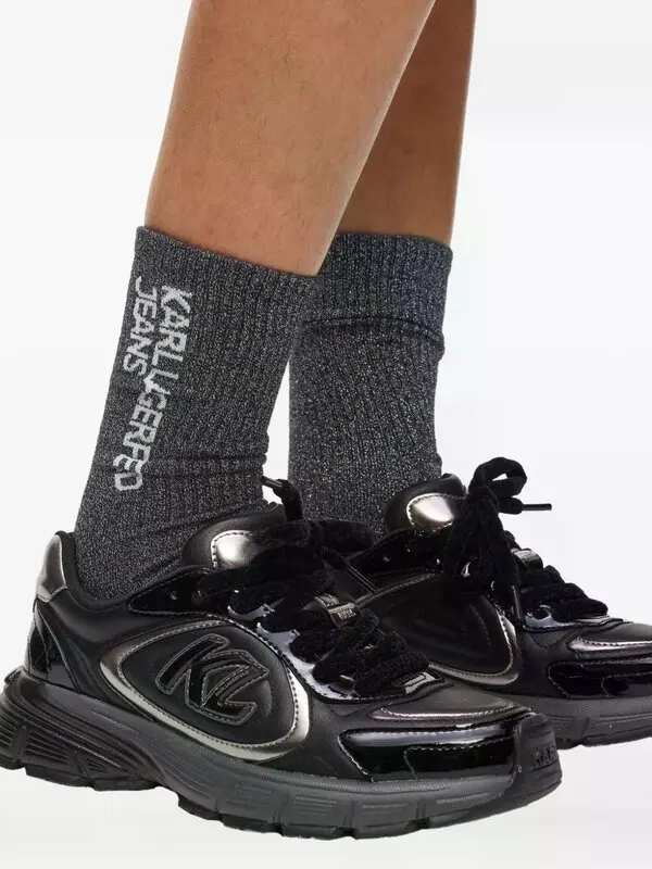 Karl Lagerfeld Logo-knit Socks - Grey