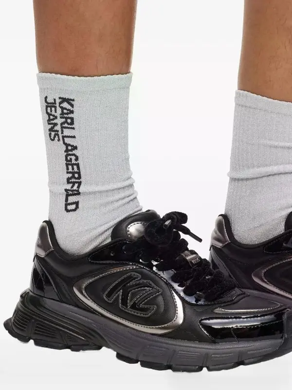 Karl Lagerfeld Logo-knit Socks - Grey