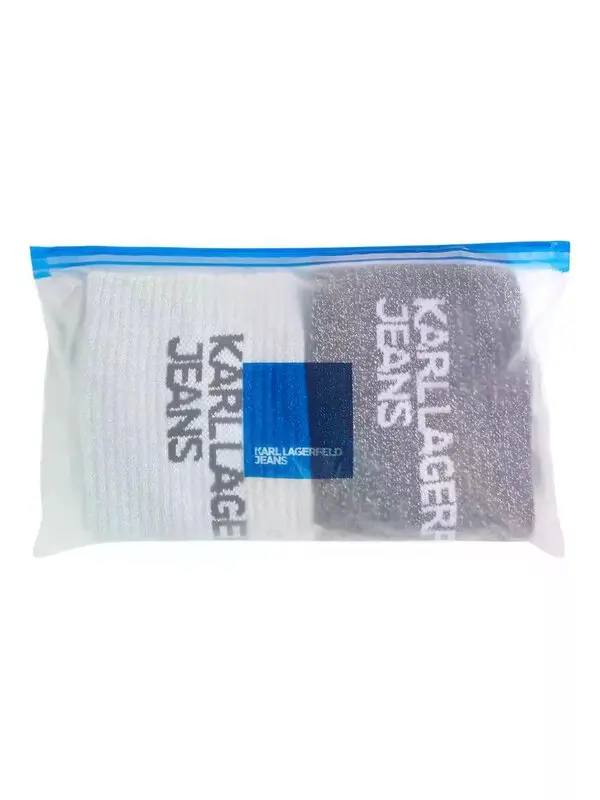 Karl Lagerfeld Logo-knit Socks - Grey