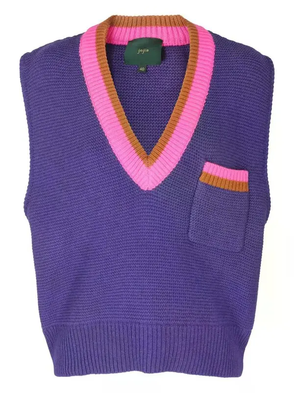 MAISON JEJIA V-neck Knit Vest - Purple