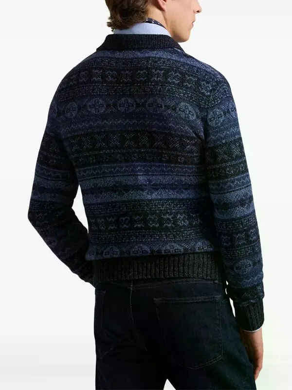 Polo Ralph Lauren Collared Patterned Knit Sweater