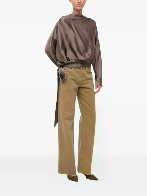 Staud Phoebe Silk Top - Brown