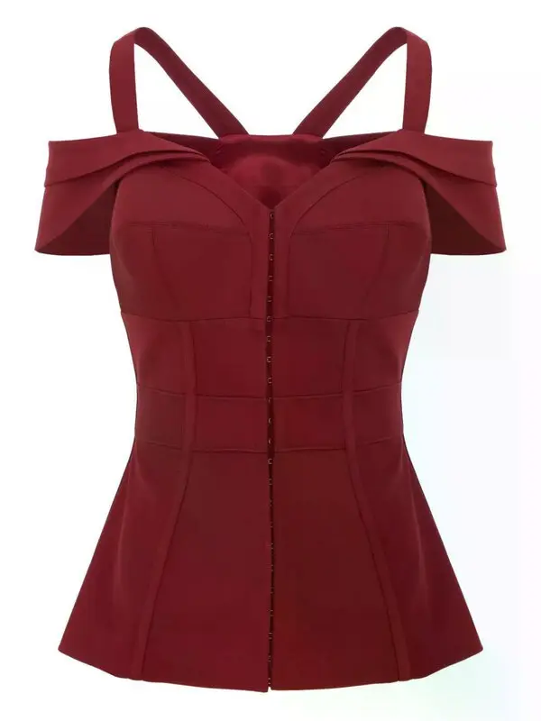 MURMUR Off-shoulder Corset Top - Red