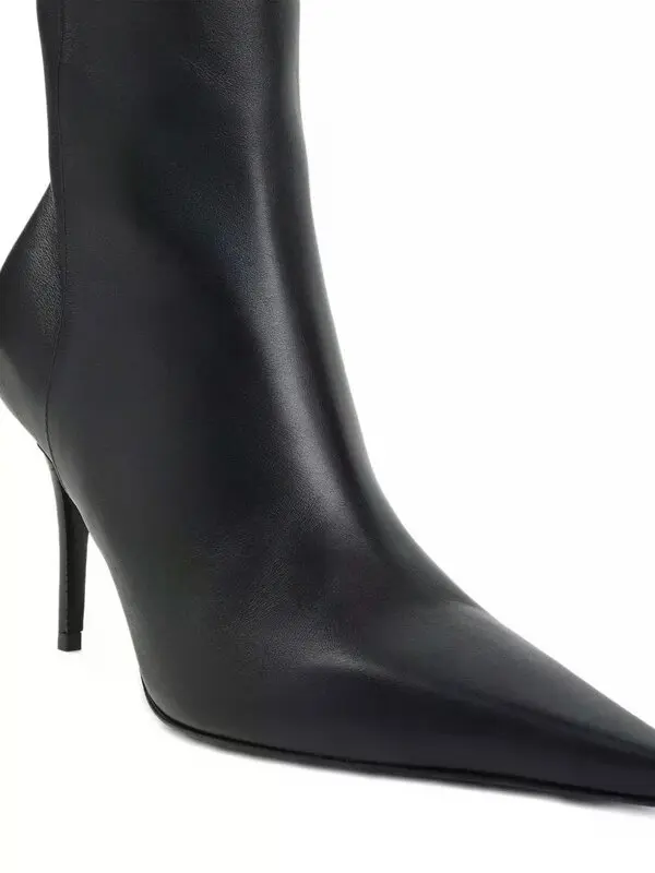 Amina Muaddi Pointed-toe Leather Boots