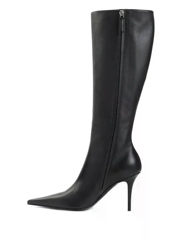 Amina Muaddi Pointed-toe Leather Boots