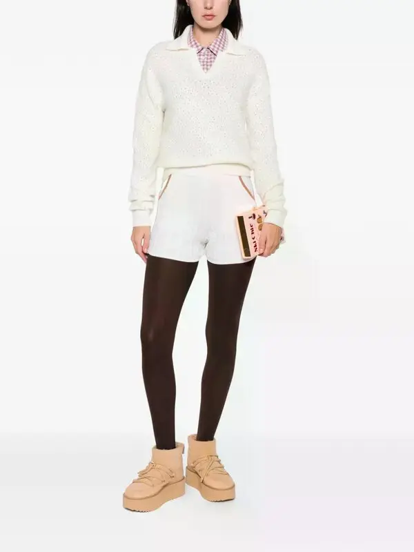 MC2 SAINT BARTH Pointelle V-neck Sweater