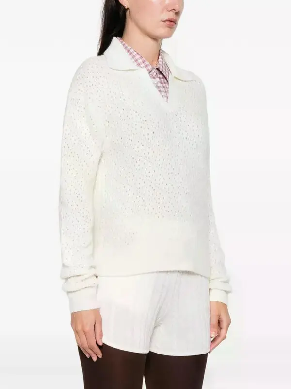 MC2 SAINT BARTH Pointelle V-neck Sweater