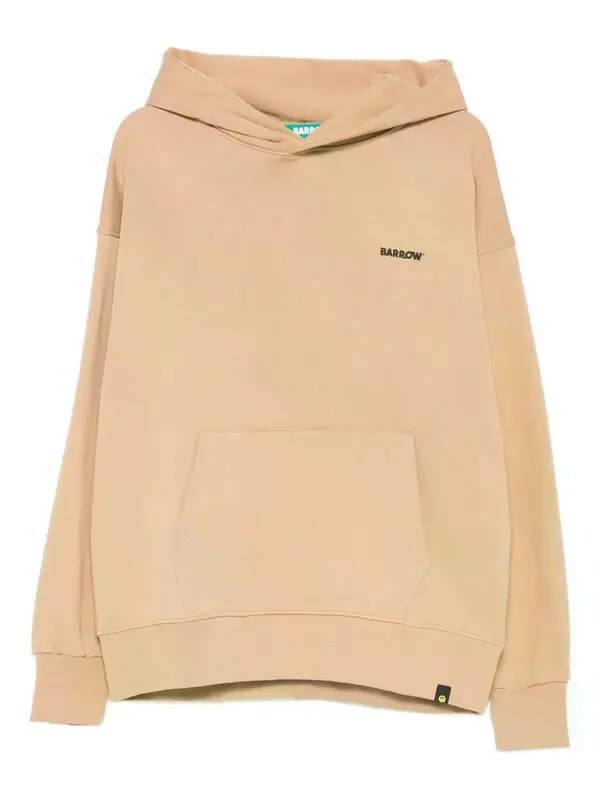 BARROW Logo-detail Long-sleeve Hoodie - Neutrals