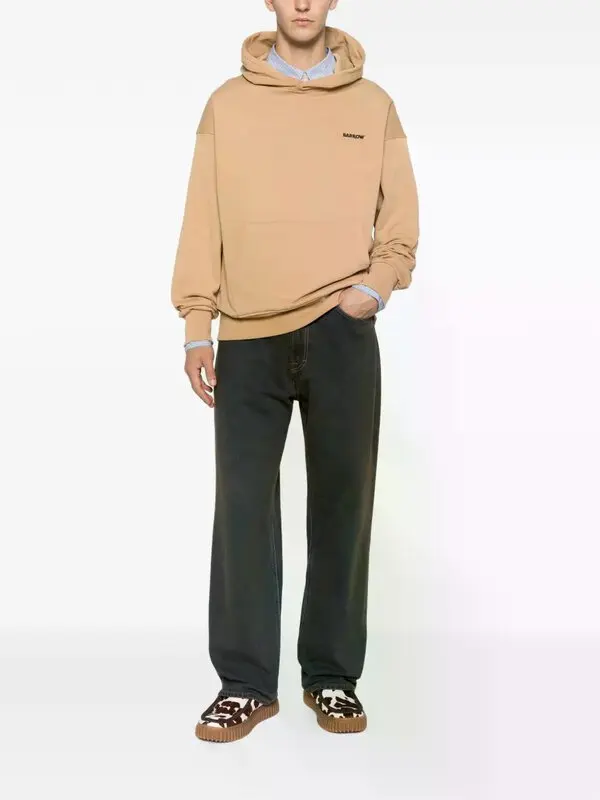 BARROW Logo-detail Long-sleeve Hoodie - Neutrals