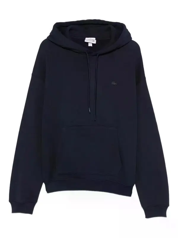 Lacoste Logo-appliqué Drawstring Hoodie - Blue