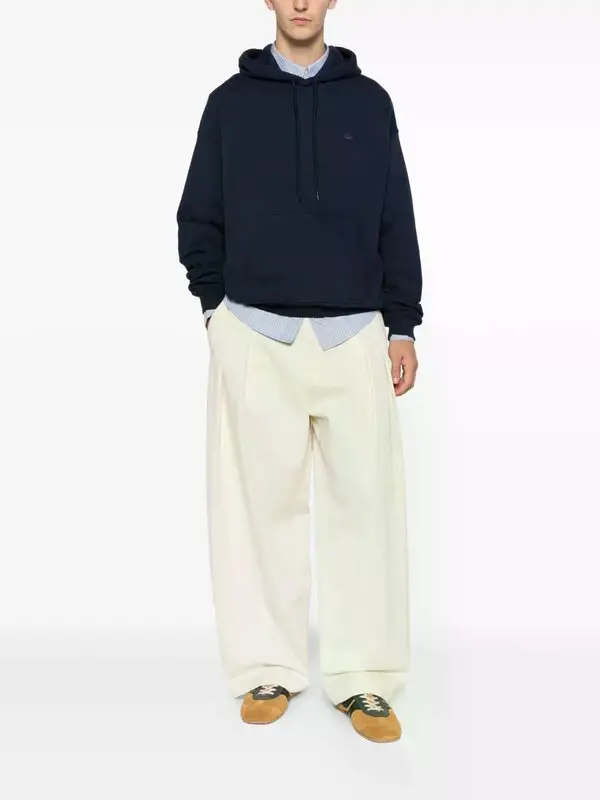 Lacoste Logo-appliqué Drawstring Hoodie - Blue