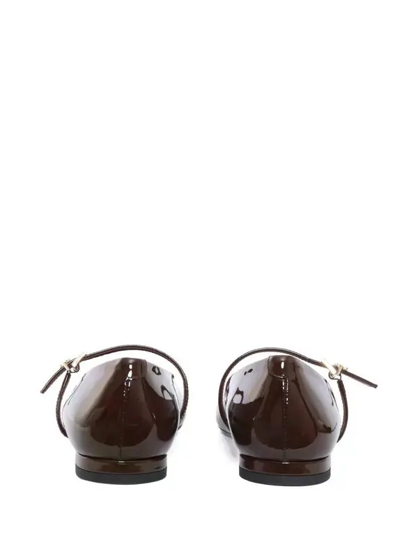 SERGIO LEVANTESI Ambra56 Strap Ballet Flats - Brown