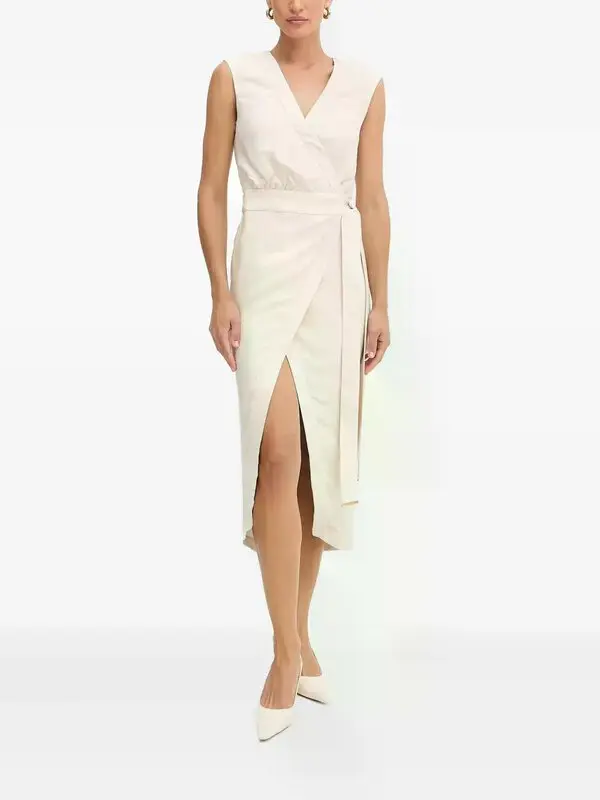 MARCIANO V-neck Midi Wrap Dress