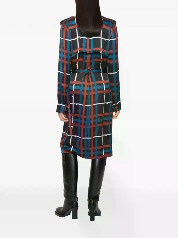 Burberry Checked Belted Midi Dress