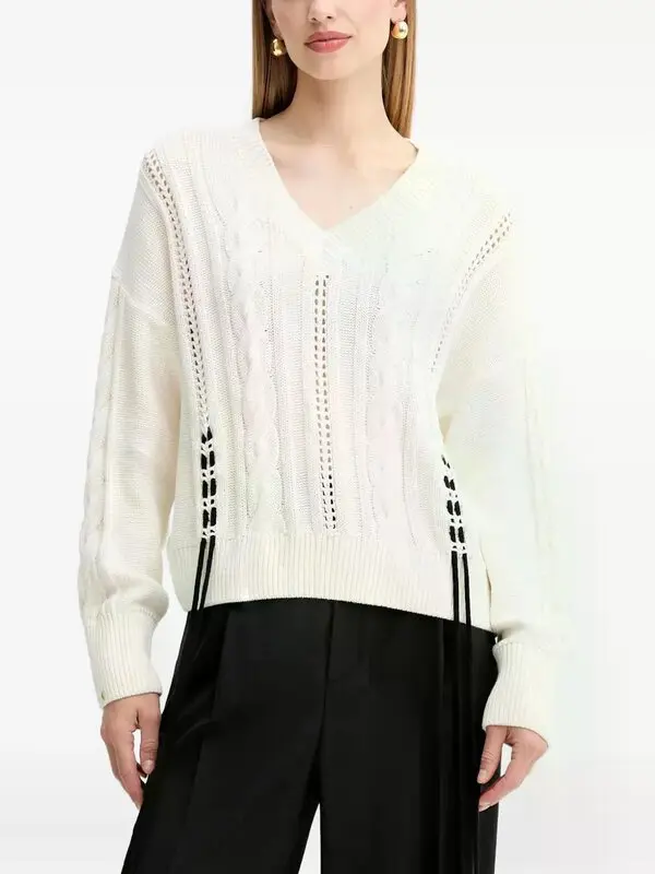 BOSS Cable-knit V-neck Sweater