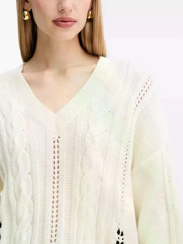 BOSS Cable-knit V-neck Sweater