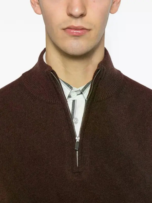 MC2 SAINT BARTH Jeremyn Zip-up High-neck Sweater - Brown