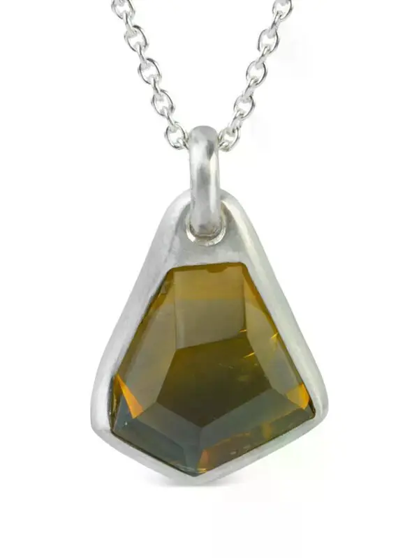 PARTS OF FOUR Sterling Halos Citrine Geometric Pendant Necklace - Silver