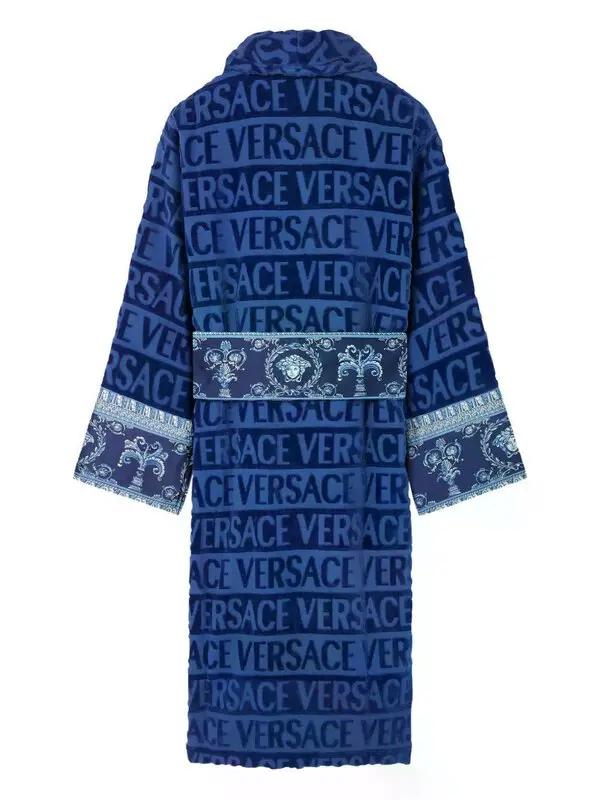 Versace Baroque-print Cotton Robe