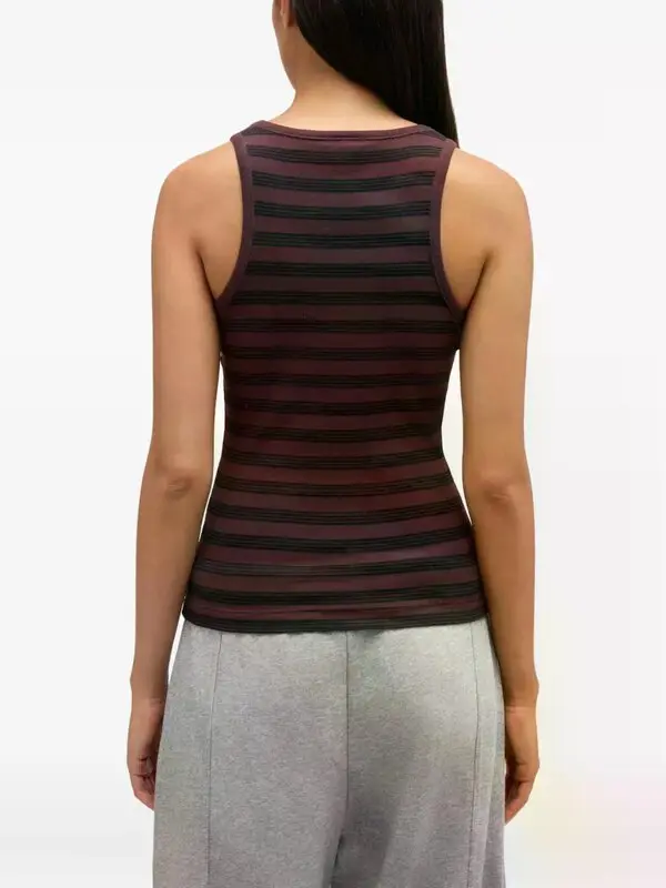 GANNI Striped Tank Top - Brown
