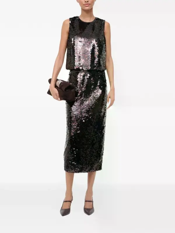 Staud Sequin-embellished Top - Black