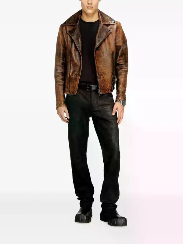 DIESEL® Five-pocket Leather Trousers