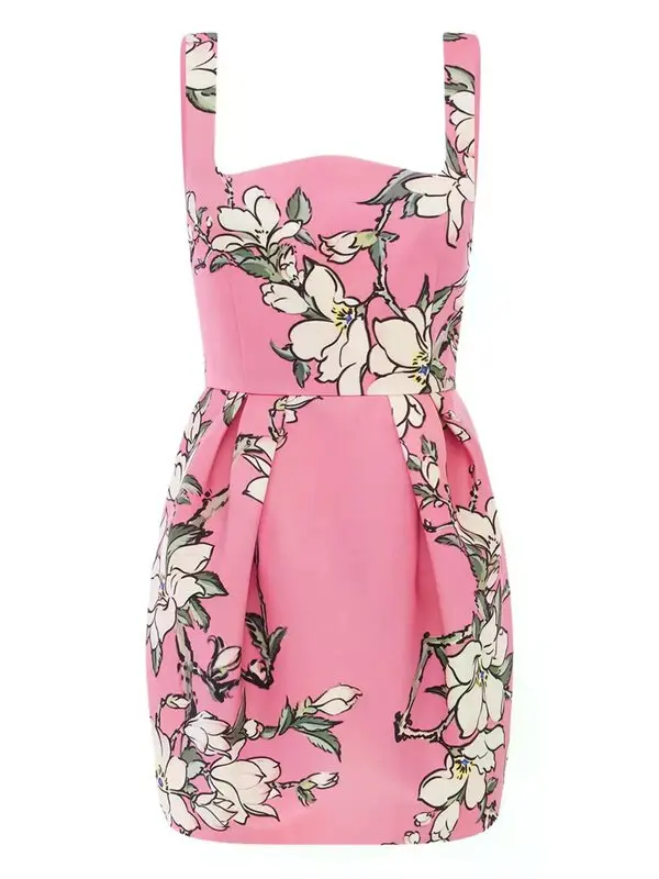 LEO LIN Piper Floral Pleated Mini Dress - Pink