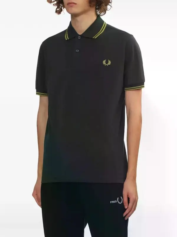 Fred Perry Laurel Wreath-embroidered Cotton Polo Shirt - Grey