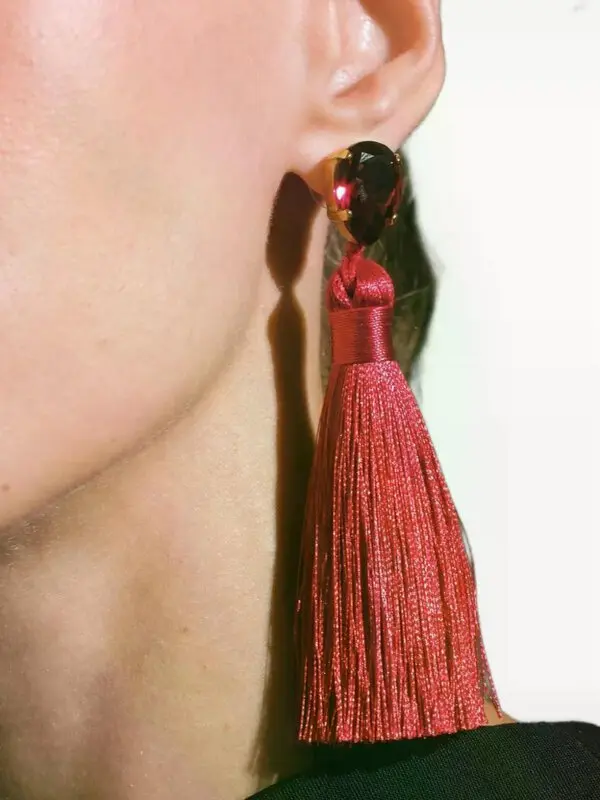 JENNIFER BEHR Francine Teardrop Tassel Earrings