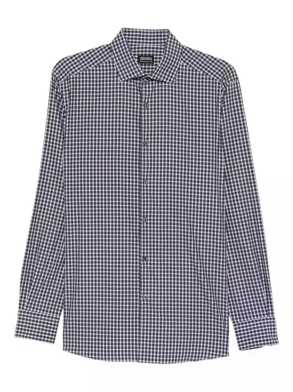 Zegna Checked Shirt - Black