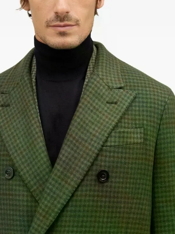 Boglioli Checked Double-breasted Coat