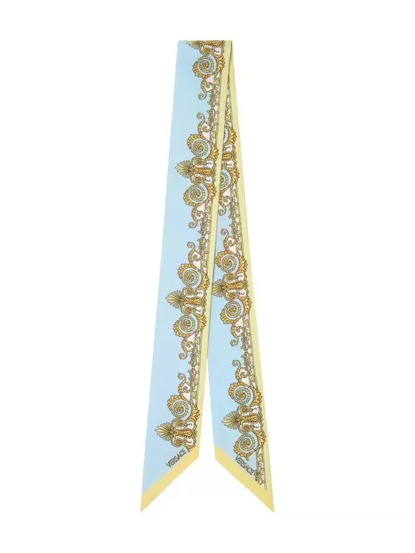 Versace Baroque-print Scarf - Blue