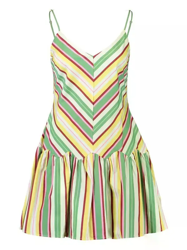 ASTON STUDIO Agatha Striped Ruffled Mini Dress