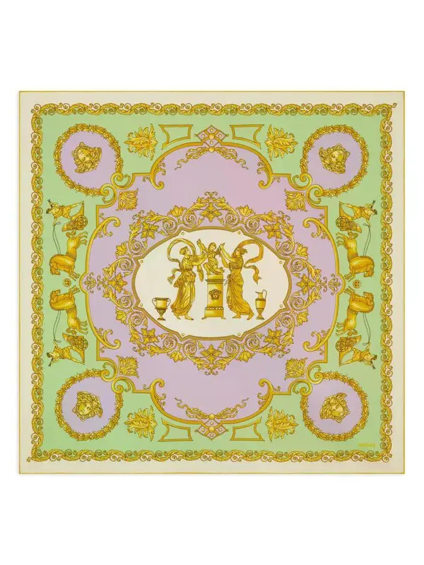 Versace Medusa-motif Silk Scarf - Green