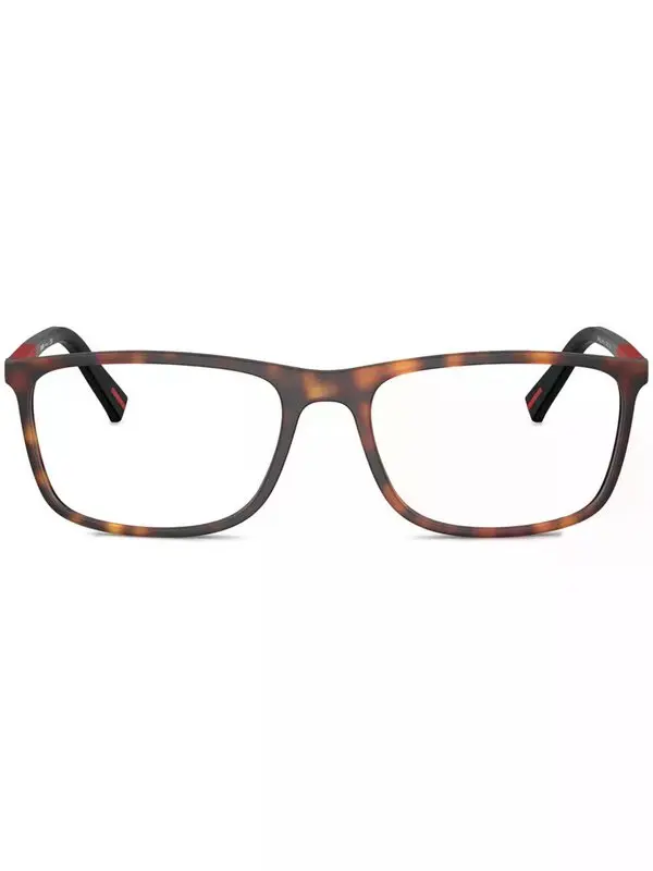 Prada Tortoiseshell-effect Rectangle-frame Glasses - Brown