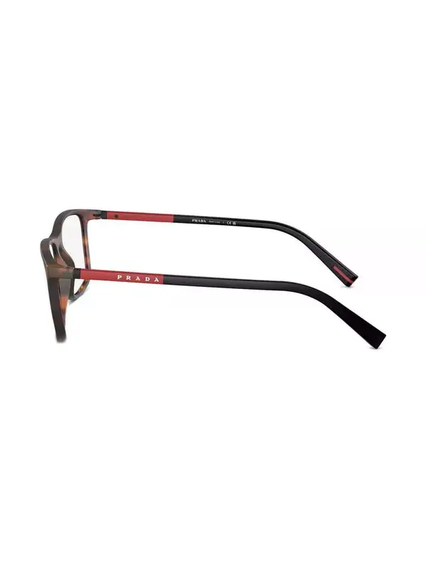 Prada Tortoiseshell-effect Rectangle-frame Glasses